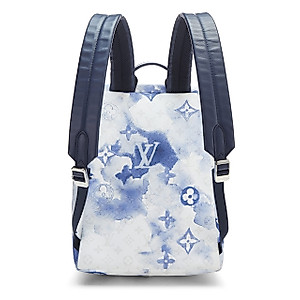 Louis Vuitton, Pre-Loved Blue Watercolor Monogram Canvas Discovery Backpack, Blue
