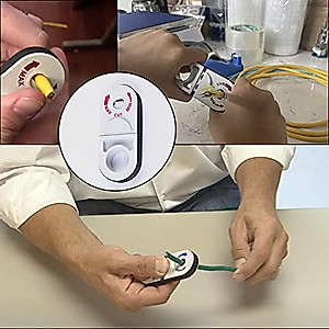 GROWORD Universal Network Wire Stripping Tool for Cat5e, Cat 6, Cat 6a, Cat7, Cat 8 - Professional Coaxial Cable Stripper, And Cutters - Utp, Stp, Sftp Pocket Cable Stripper Tool（White）