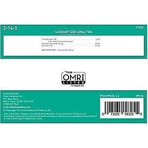 Jobe’s Organics 09326, Plant Food, Bone Meal, 4lbs