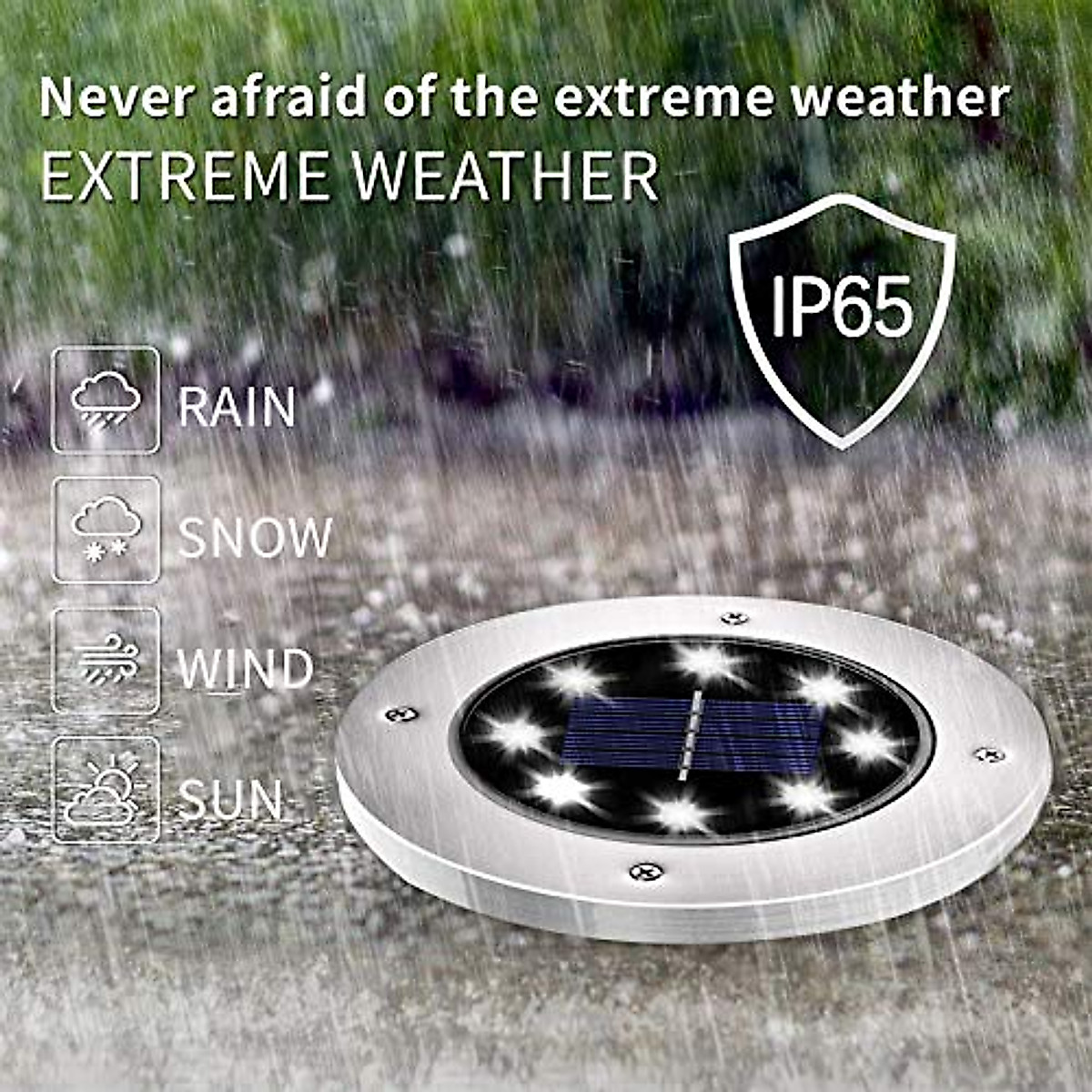 INCX Solar Outdoor Lights Waterproof,12 Packs 8 LED Solar Garden Lights,Solar Ground Lights Landscape Lighting for Patio Pathway Lawn Yard Deck Driveway Walkway White