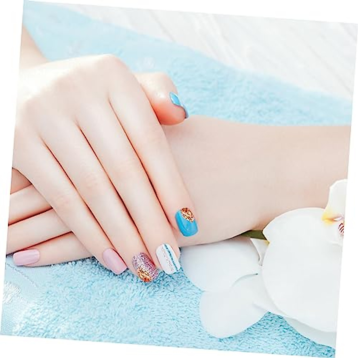 SEWACC 1 Set Gold Foil Paper Scraps Nail Art Decoration Nail Sequins Nail Decals Metallic Gilding Flakes Nail Glitter Sequins Nail Decorations Foil Nail Studs Nail Art Patches Nail Foil