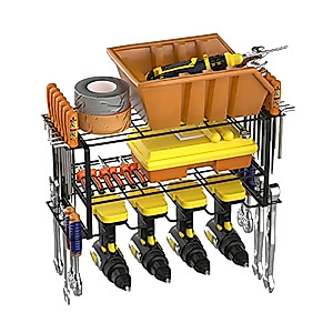SANNO Power Tool Organizer, Garage Tool Organizers and Storage Rack, Drill Holder Wall Mount Tool Shelf, Utility Storage Rack for Cordless Drill, Station Screwdriver,3 Layers