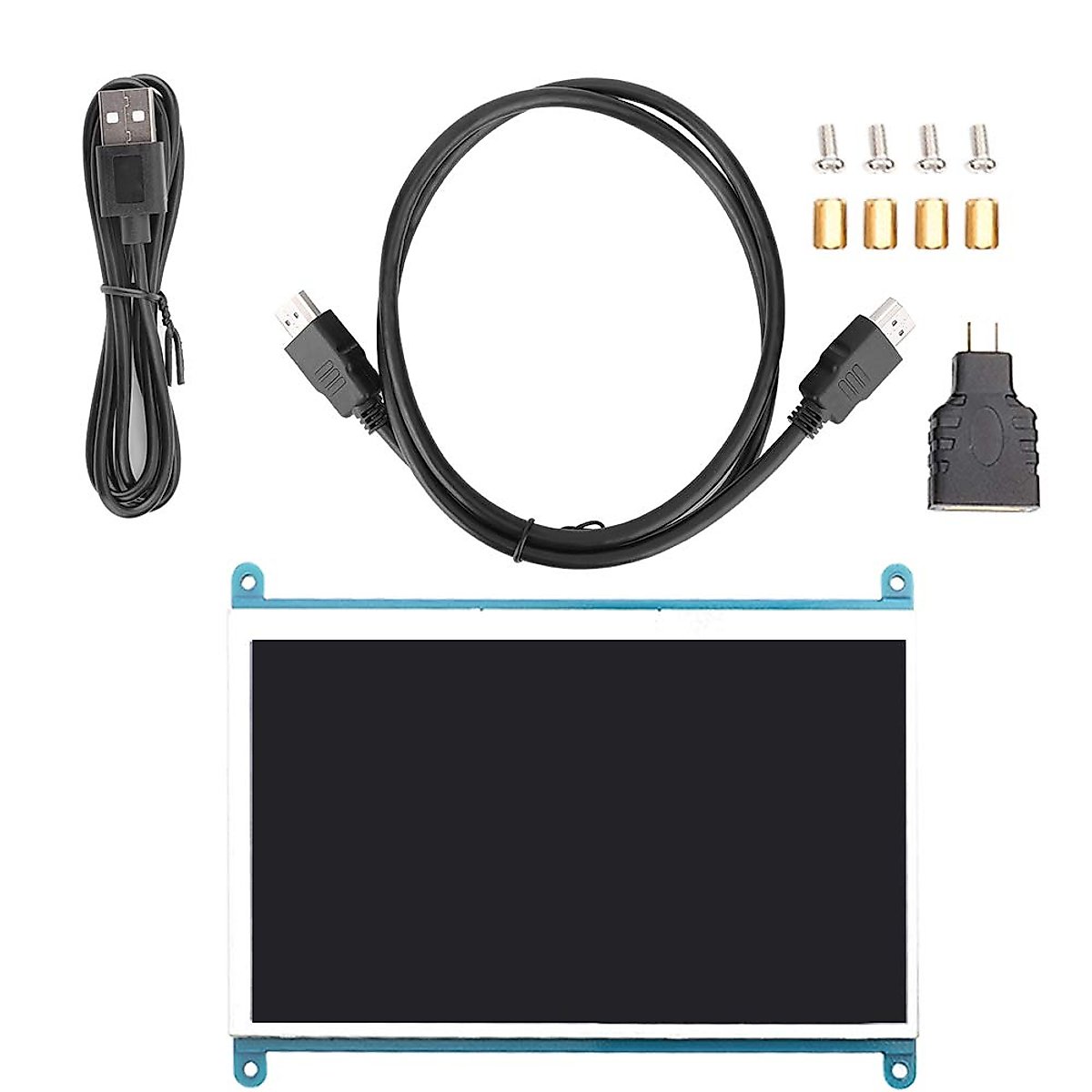 Sutinna LED Backlight 7 Inch Monitor True IPS HD Widescreen Upgraded Game Display No Driver 1024x600 for Raspberry Pi/BB Black