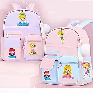 HTPDIOP 12pcs 5D Diamond Painting Kit for Kids, DIY Cute Princess Diamond Stickers Handmade Digital Painting Rhinestone Mosaic Sticker Mosaic Sticker Making Kids Crafts, Kids Gifts (Princess)