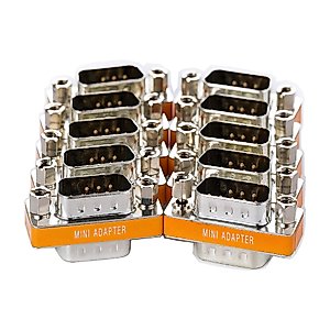 Arnorin DB9 Null Modem Adapter Male to Male 10 Pack