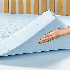 Mellow 4 Inch 5-Zone Memory Foam Mattress Topper, Cooling Gel Infusion, Twin XL