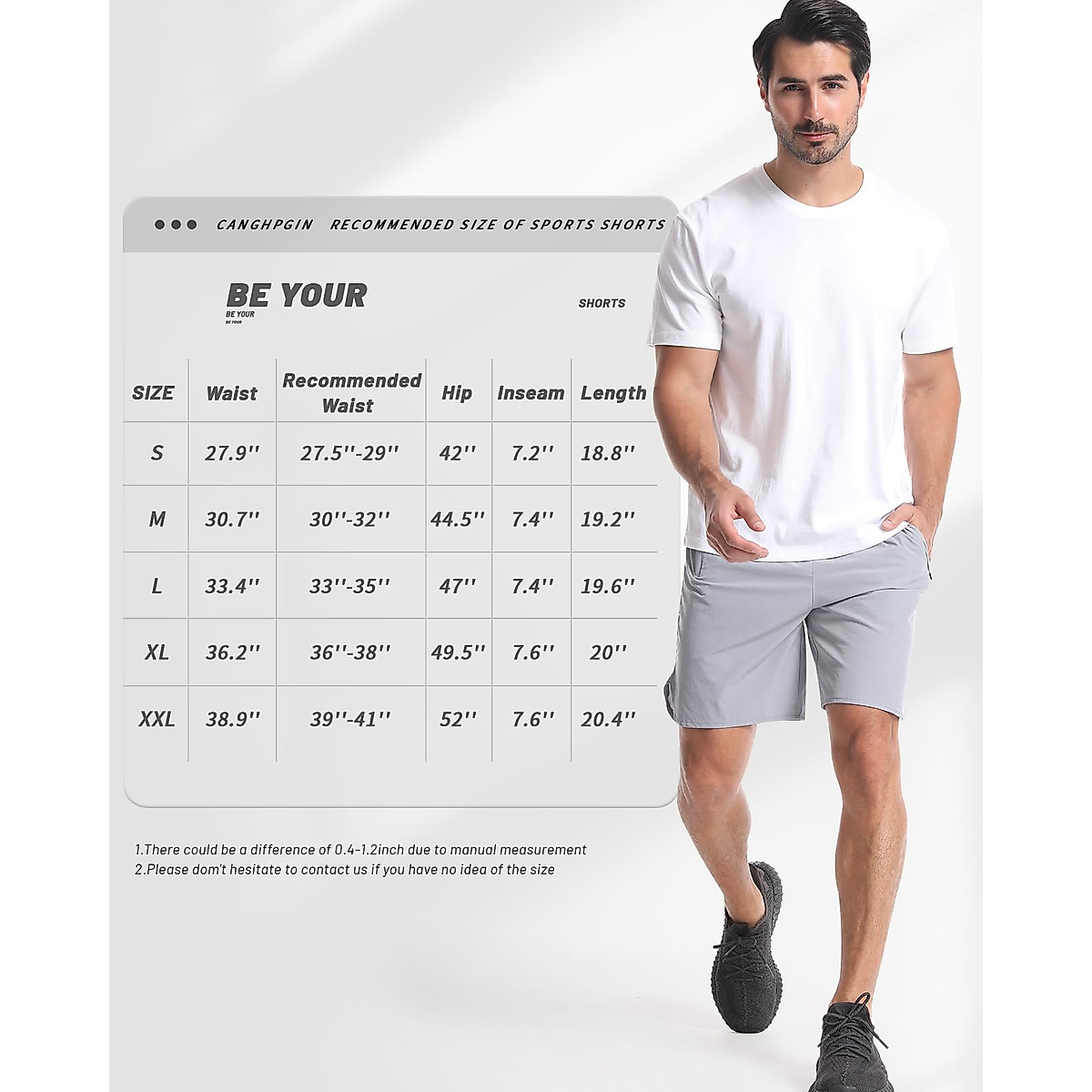 CANGHPGIN 2 Pack Mens Workout Athletic Shorts 7 inch Inseam Quick Dry Hiking Shorts Men Lightweight Sports Gym Shorts Running