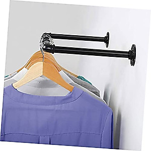 Levemolo 1pc Wall Hanger Outfit Hangers Metal Coat Hanger Wall Mounted Clothes Rack Closet Storage Rod Iron Pipe Metal Clothing Rack Decorative Clothing Hanger Metal Clothing Hanger Props
