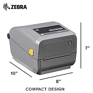 Zebra - ZD420c-Ribbon-Cartridge Desktop Printer for Labels and Barcodes - Print Width 4 in - 203 dpi - Interface: Wifi, Bluetooth, USB - ZD42042-C01W01EZ (Renewed)
