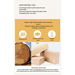 LMMYBQB Solid Wood Deer Back Chairs, Household Small Chairs, Small Benches, Dining Chairs, Low stools, Shoe Changing stools