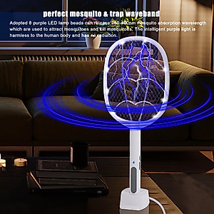 Phosooy Electric Fly Swatter Rackets, 2-in-1 Handhold Bug Zapper with 3000V High Voltage, Plug-in Mosquito Killer Insect Light Trap with 3 Layer Safety Mesh Portable for Indoor Outdoor Use (2)