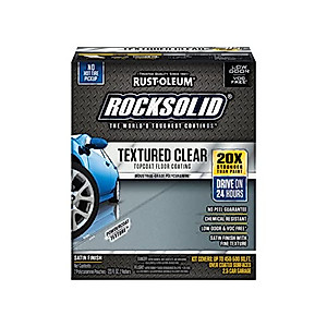 RUST-OLEUM 317382 120 oz Clear Rock-Solid Floors Polycuramine Textured Top Coat, 60 Fl Oz (Pack of 1)