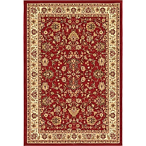 Rugs.com Yasmin Collection Rug – 6' x 9' Burgundy Medium Rug Perfect for Bedrooms, Dining Rooms, Living Rooms