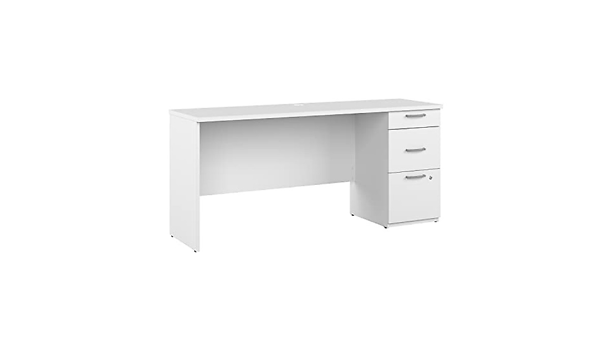 Bestar Logan Computer Desk in Pure White - 65W
