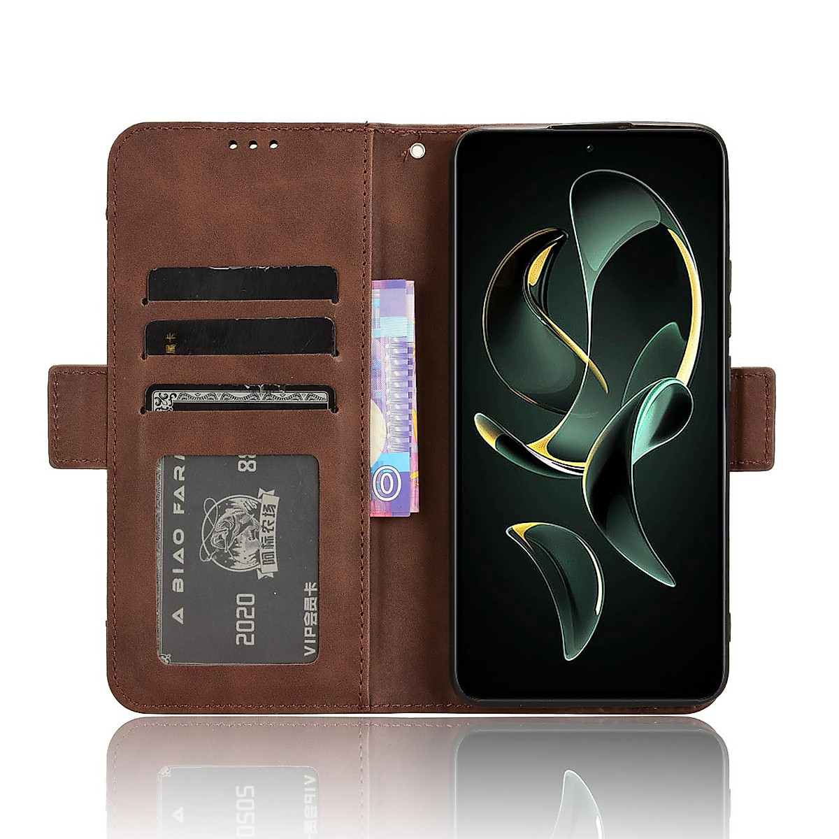 Compatible with Sony Xperia 1 III Case,PU Leather Kickstand Card Holders Compatible with Sony Xperia 1 III Flip Magnetic Closure Protection Phone Wallet Cover Brown