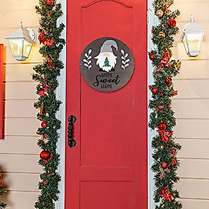 WONDER GARDEN Interchangeable Welcome Home Sign - Seasonal Front Porch Door Decor With 10 Changeable Seasonal Icons for Easter/Halloween/Christmas/Independence Day, Gnome Yard Porch Sign Best House Warming Gifts