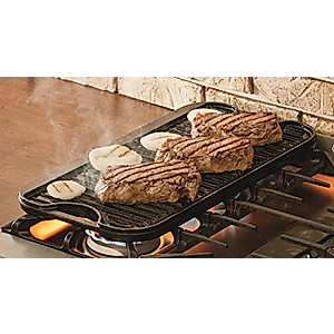 Lodge LPGI3 Cast Iron Reversible Grill/Griddle, 20-inch x 10.44-inch, Black