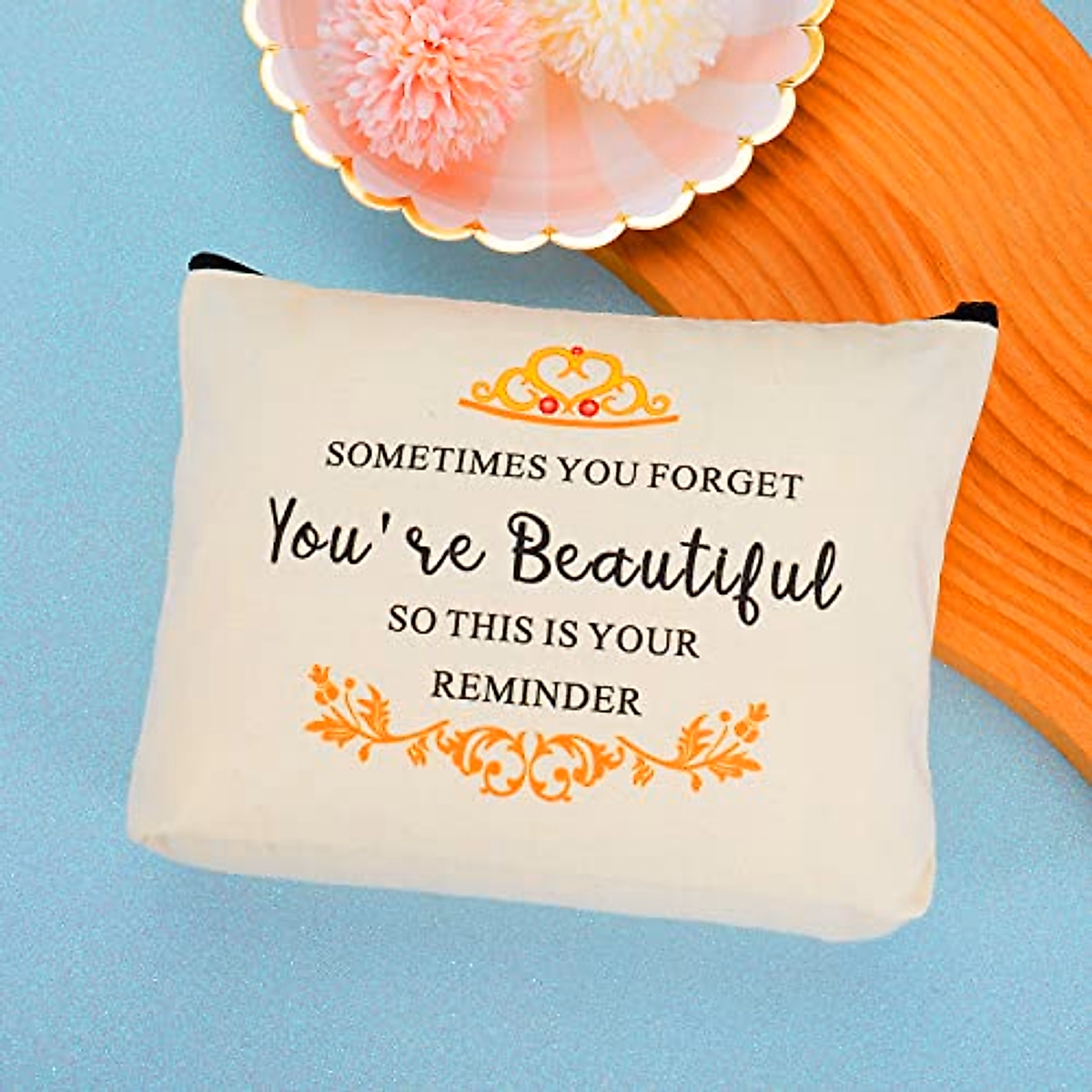 Inspirational Gifts for Women Christmas Gifts for Friends Mom Stocking Stuffers for Girlfriend Daughter Cute Birthday Anniversary Valentine Gifts for Wife Female You are Beautiful Makeup Cosmetic Bags