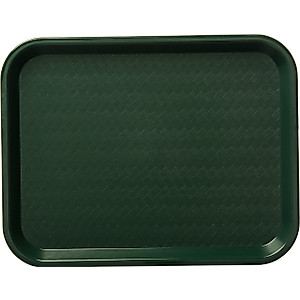 CFS CT101408 Cafe Standard Plastic Cafeteria/Fast Food Tray, NSF Certified, BPA Free, 14" Length x 10" Width, Forest Green (Pack of 24)