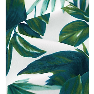 ELETOP Men's Hawaiian Shirt Quick Dry Tropical Aloha Shirts Floral Print Beach Party Casual Shirts Green F039 XXL