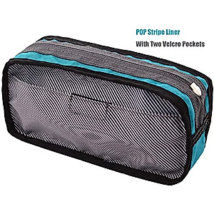 Pencil Case Large Capacity Pen Bag Makeup Pouch Durable Students Stationery Two Big Pockets With Double Zipper Green