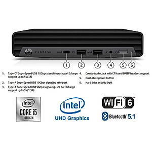 VCI HP ProDesk 600 G6 Mini, Intel i5-10500T (6 Core), 16GB RAM, 256GB SSD, Business Desktop Computer, Win 10 Pro 64-bit (Win 11 Pro Ready)