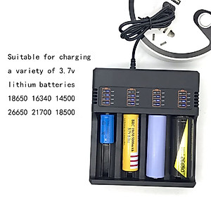 Universal Lithium 18650 Battery Charger for 3.7V Li-ion 18650 26650 18490 17670 17500 22650 21700 20700 18350 16340 RCR123A 14500, AA AAA & C Ni-MH Ni-CD Rechargeable Batteries