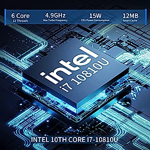 YLIMPC M3 i7 Mini PC, Intel i7 10810U 10th Gen 6-Core Processor up to 4.9GHz, 16GB RAM 500GB SSD Windows 11 Pro Small Desktop Computer with 2.5Gbps LAN/Bluetooth 5.0/WiFi/HDMI/DP/4K UHD Graphics