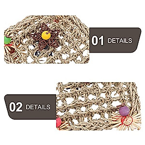 PATKAW Bird Toys Bird Toys Bird Toys Parrot Toys of 2 Bird Climbing Net Bird Rope Ladder Toy Parrot Rope Hammock Bird Swing Net Mesh: Straw Braid Bird Toys Parrot Toys Parrot Toys Animal Toys