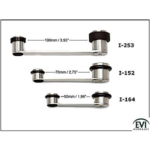 EVI | Rotating Doorstop | for Doors up to 2.75'' Thick | Black Rubber | Stainless Steel Matte Finish | Includes Screw + Anchor | Mod I-152