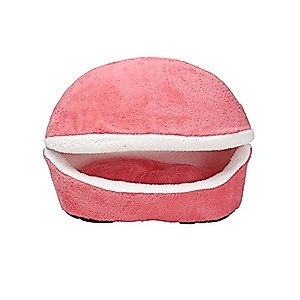 Bed Pink Cat Bed Sleeping Bag Sofas Mat Hamburger Dog House Short Plush Small Bed Warm Kennel Nest Cushion 1Pcs