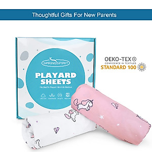 Pack and Play Sheets, Pack n Play Sheets | Mini Crib Sheets 2-Pack, Ultra Soft Pack n Play Mattresses Sheets Compatible with Graco Pack n Play, Soft and Breathable Material, Pink