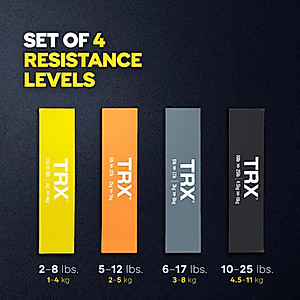 TRX Training Exercise Bands, Exercise Bands for Working Out, Increase Exercise Intensity, Portable Workout Equipment for Women and Men, Set of 4
