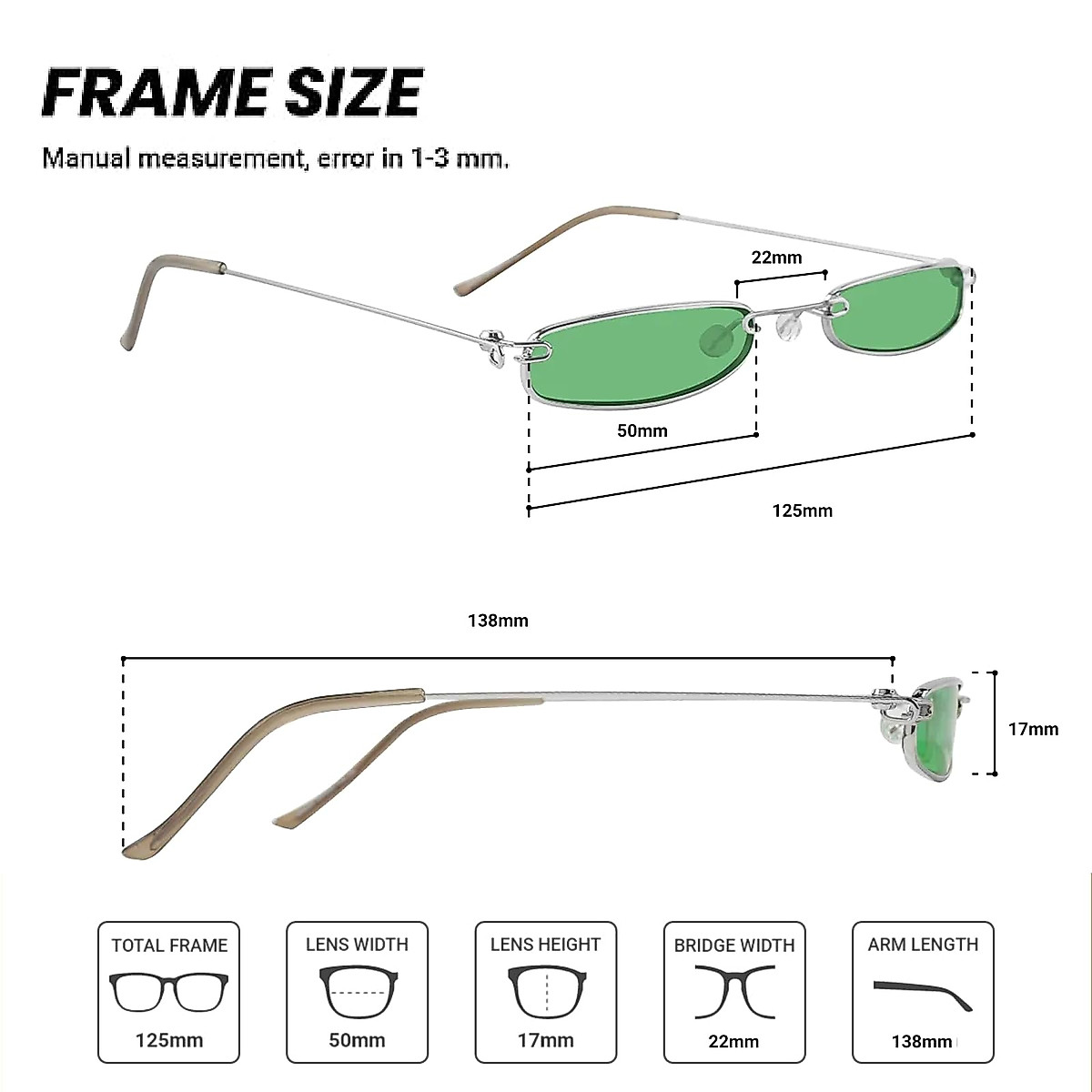 Slocyclub Vintage Rectangle Skinny Sunglasses for Women Men, Retro Small Thin Sunglasses, Rimless Trendy Sunglasses