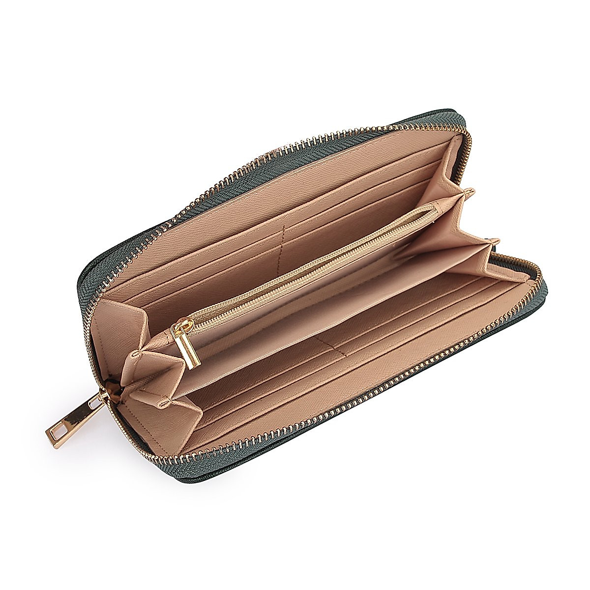 Dasein Lady Women Fashion Clutch Zip Around Emblem Long Wallet Purse Card Case Phone Wallet