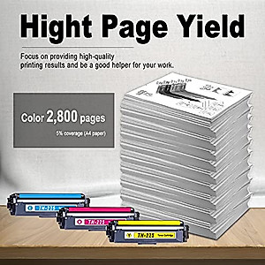 3-Pack (1Cyan+1Magenta+1Yellow) Compatible TN225 TN-225 Toner Cartridge Replacement for Brother HL-3140CW 3150CDN 3170CDW MFC-9130CW 9340CDW DCP-9015CDW 9020CDN Printer Sold by Feromyink.