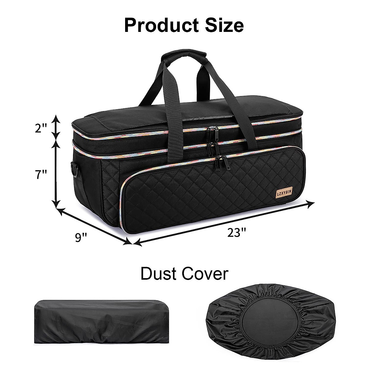 LZXYBIN Carrying Case Bag with Mat Pocket for Cricut Explore Air 2 Maker 3 Bag Carrying Case Black