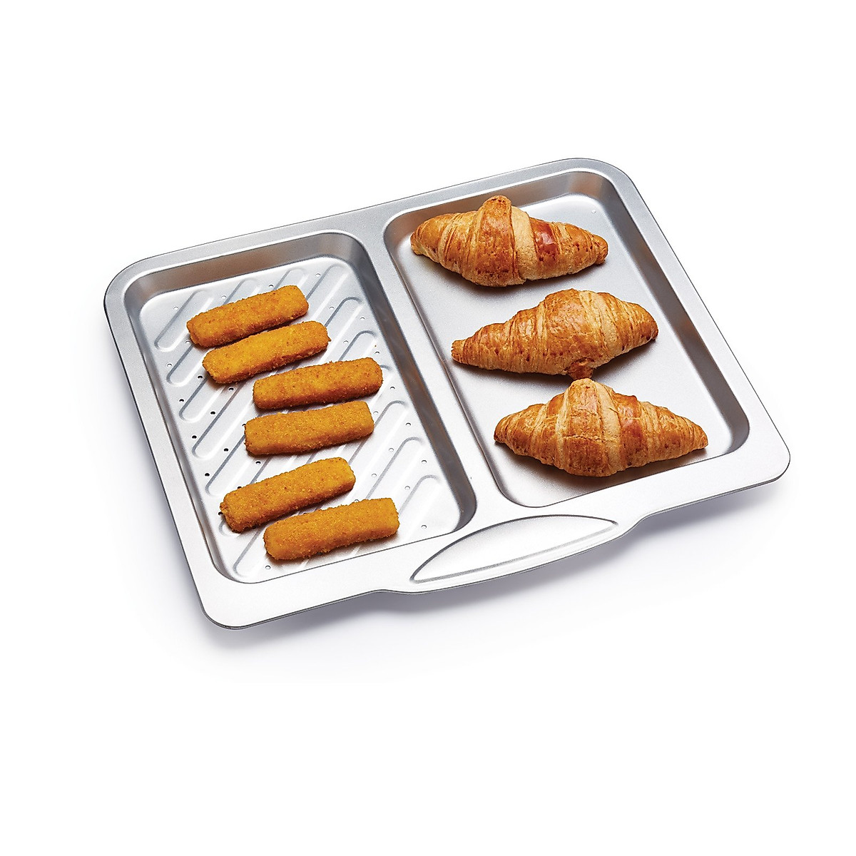 KitchenCraft Divided Baking Tray/Crisper with Non Stick Finish, 40 x 35.5 cm