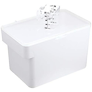 YAMAZAKI home Tower Rice Storage with Scoop Cut-Out(Includes Measuring Cup) WH Space saving, One Size, White