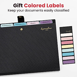 Sooez 4 Pack Expanding Filer Folders, 5 Pocket Accordion Folder, Accordion File Folder with Labels, Portable Folders for Documents, Premium Expandable Folder Organizer, Cute Folders for School Office