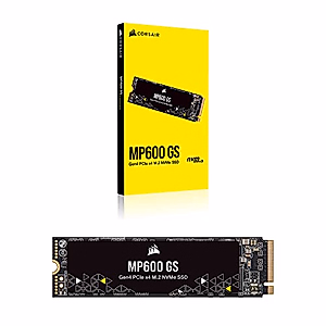 Corsair MP600 GS 2TB PCIe Gen4 x4 NVMe M.2 SSD – High-Density TLC NAND – M.2 2280 – DirectStorage Compatible - Up to 4,800MB/sec – Great for PCIe 4.0 Notebooks - Black