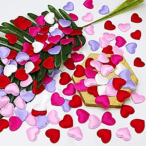 400 Pieces Valentines Day Heart Table Confetti Decoration, Love Heart Shaped Sponge Petal, Romantic Decor for Tables Valentine Confetti Wedding Decoration Supplies (Red, Pink, White, purple)