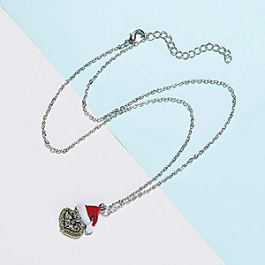 Dckazz Grinch Necklace Christmas Grinch Jewelry Girls Grinch Gift Women Holiday Christmas Jewelry