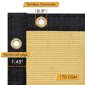 Cisvio 4ft x50ft Privacy Screen Fence Heavy Duty 170 GSM Wind Screen & dustproof Protective Covering Mesh Fencing for with Brass Grommets Outdoor Patio Lawn Garden Balcony Sand