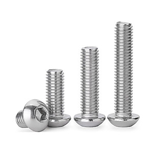 10pcs 04 Stainless Steel semi-Round Head Hexagonal Screw Machine Thread Round Cup Bolt Mushroom Head Screw Hexagon Socket Screws (Size : M5*12)