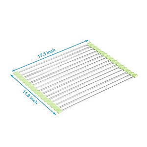 Seropy Roll Up Dish Drying Rack Over The Sink Drying Rack for Kitchen Counter, Rolling Dish Rack Over Sink Mat and Collapsible Dish Drying Rack Portable Dish Drainers for Kitchen Counter