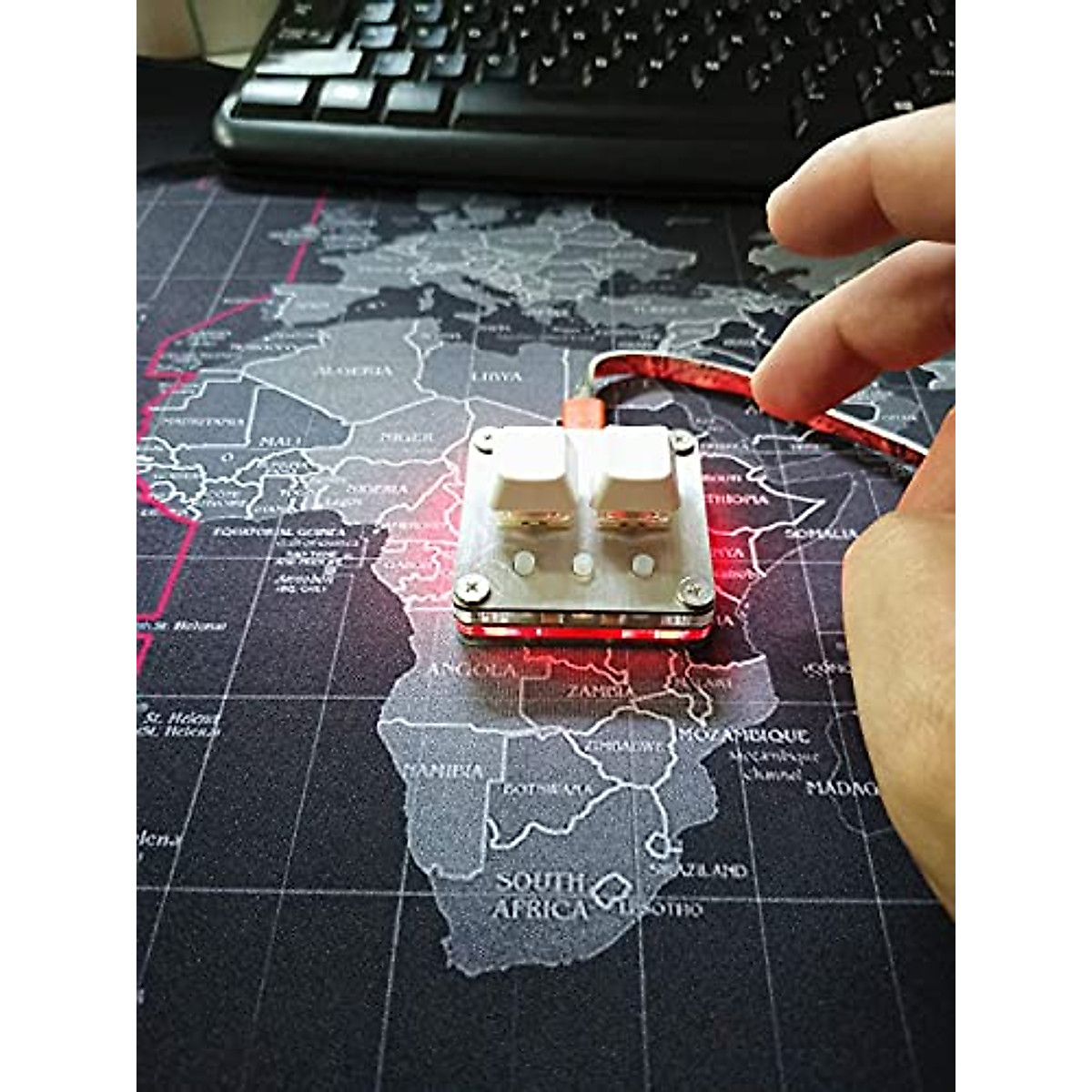 Mini One-Handed OSU Keyboard Gaming OSU Keypad Touch Wheel Axle Tester Cherry Switch RGB LED Backlit Portable Programmable (Cherry Red Switch)