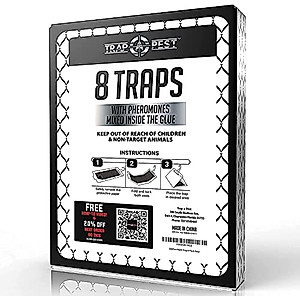 TRAP A PEST Clothing Moth Traps - 8 Pack - Non Toxic Moth Traps for Clothes with Pheromone Attractant - Odorless Sticky Traps for Closet, Carpets