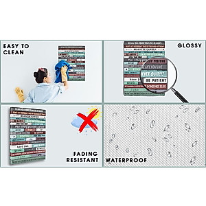 Istrion Inspirational Wall Art Framed Canvas 12 x 16 in (Turquoise) - Motivational Positive Quotes Rustic Wall Arts Decor for Home Office Bathroom Bedroom Kitchen Classroom Gym