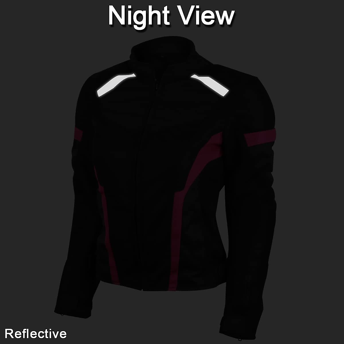 Vance Advance Womens All Weather Season CE Armor Mesh Motorcycle Biker Riding Jacket (4XL, Pink)